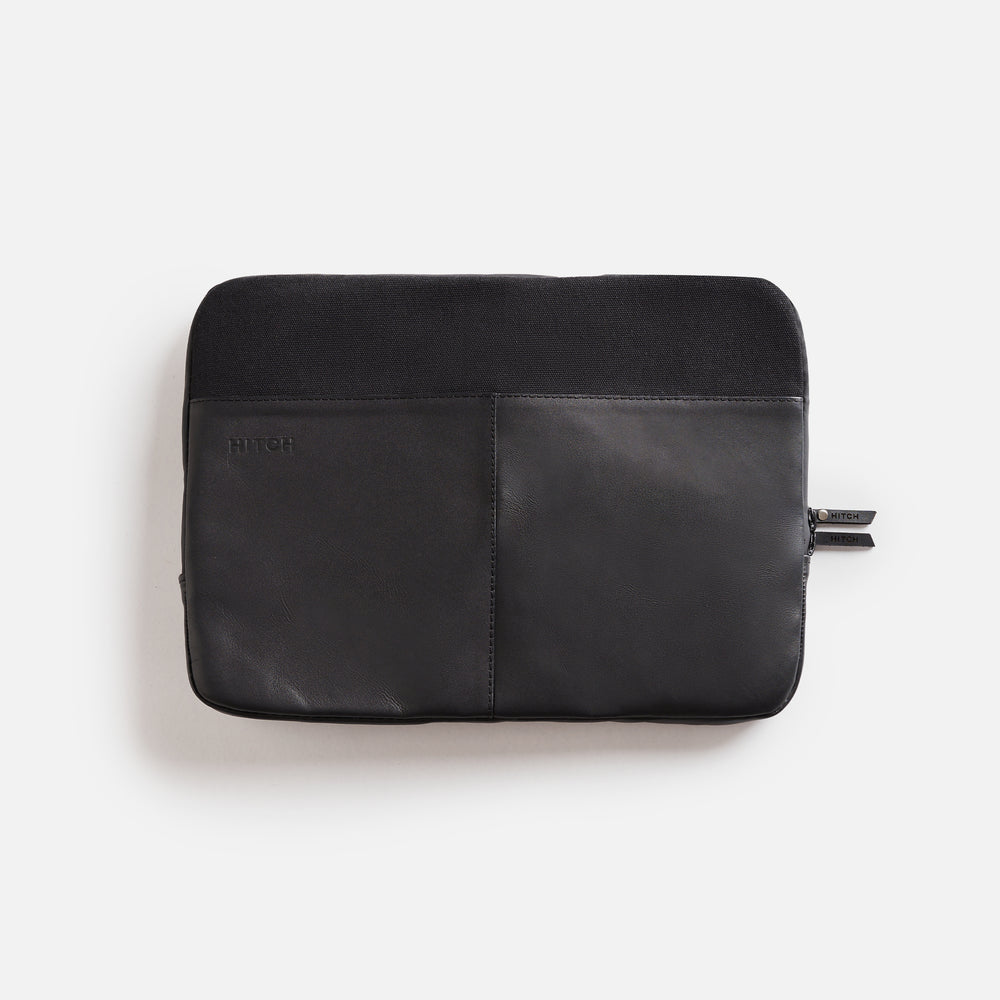Premium Leather Laptop Sleeve - Black